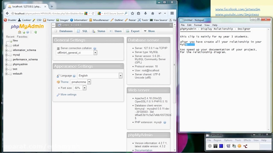 MySQL Database - phpMyAdmin - Display Relationship - Designer