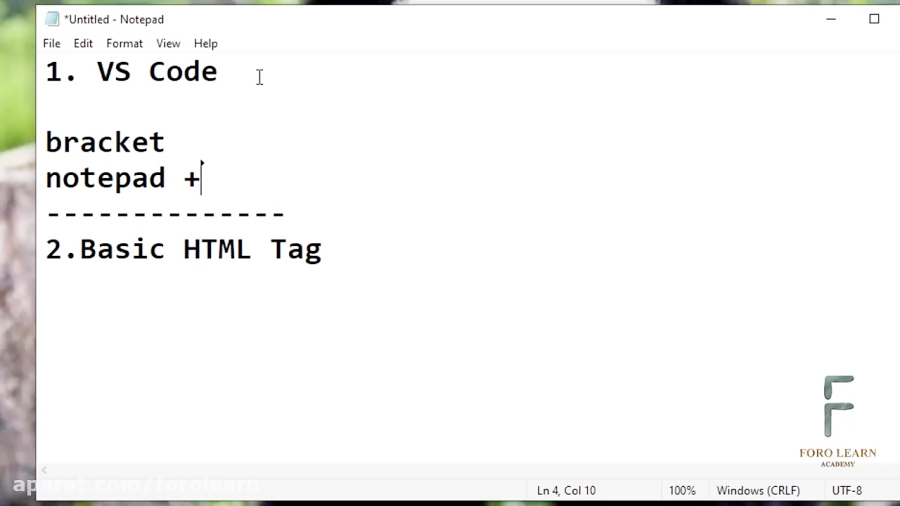 قسمت 2 طراحی صفحات وب با زبان HTML-CSS - معرفی تگ های مقدماتی