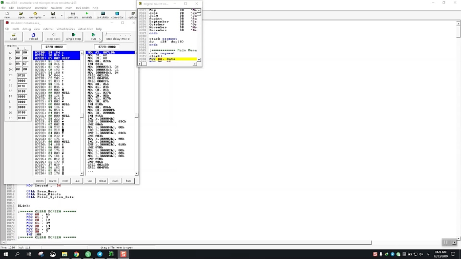 پروژه ساعت دیجیتال به زبان assembly