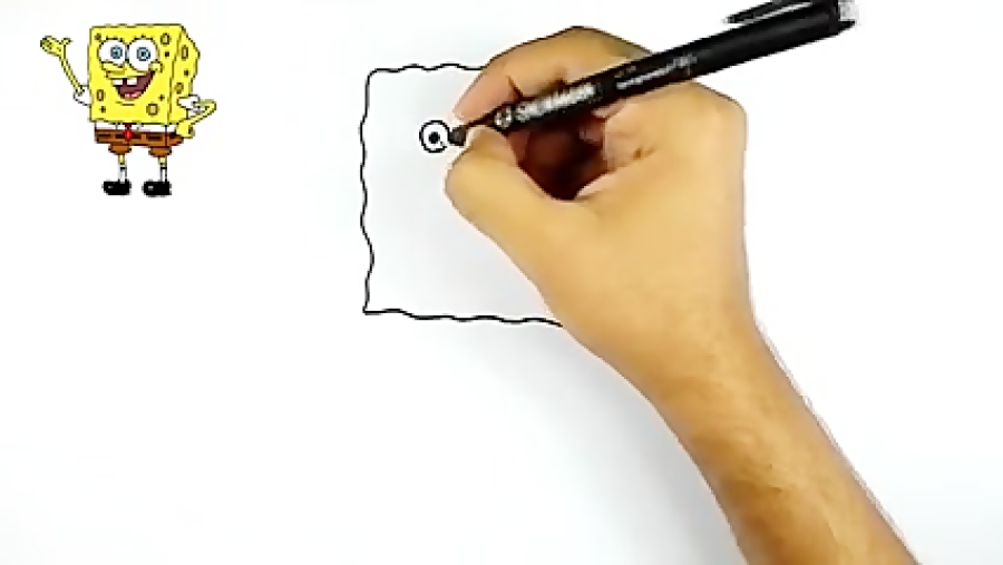 نقاشی باب اسفنجی آموزش گام به گام
