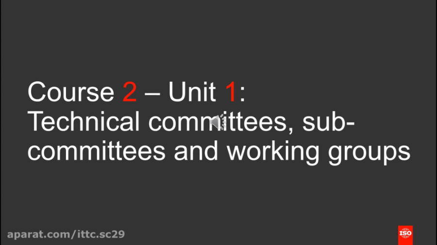 Course 2 Unit 1 - Technical Committees, Subcommittees and Working Groups