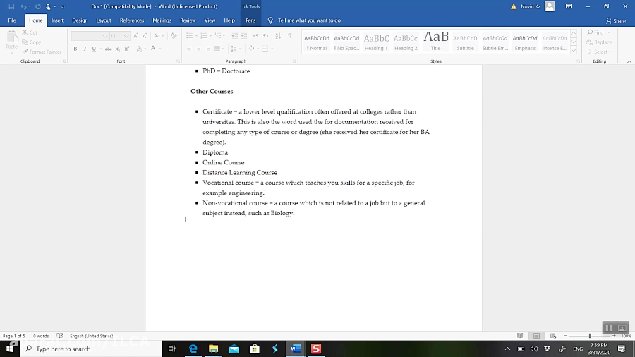 Writing Intermediate Session 05