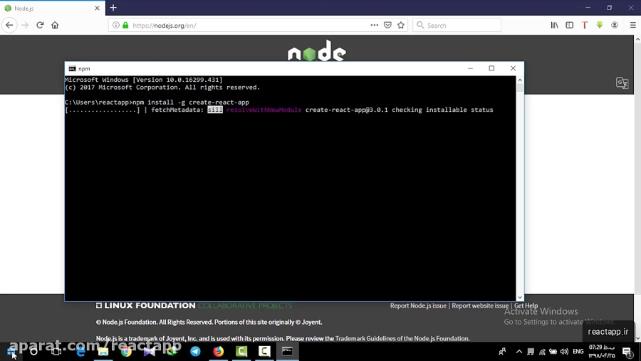 آموزش reactjs - قسمت دوم نصب reactjs