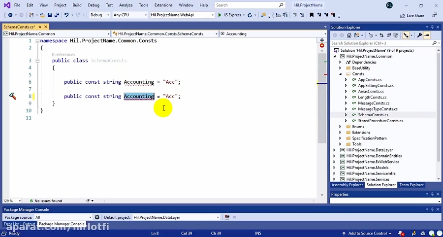 Schema of Tables in the Asp.Net Unique Architecture (AUA) Framework