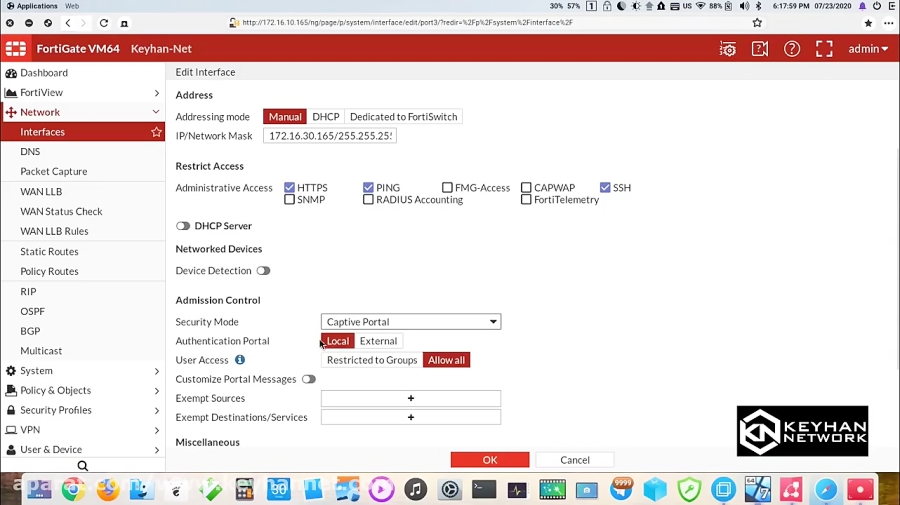 آموزش پیکربندی Captive Portal در فایروال فورتی گیت (FortiGate)