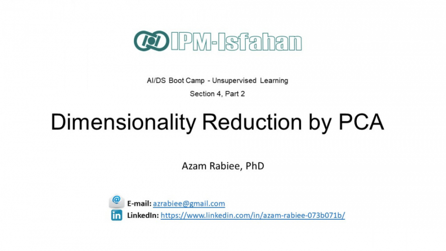 Unsupervised Learning, Session 4, Part 2, Dimensionality Reduction, PCA