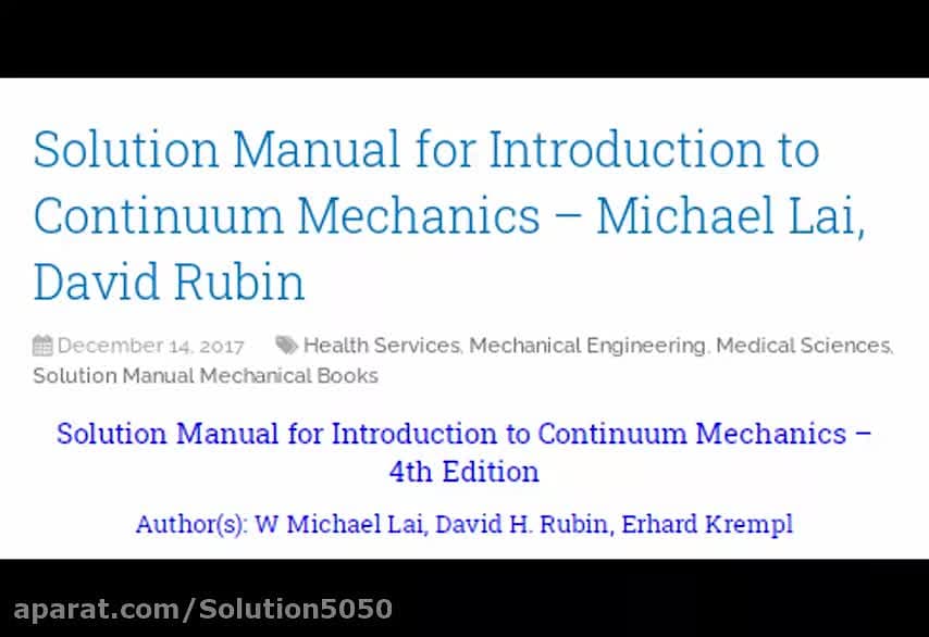 Solution Manual for Introduction to Continuum Mechanics_Michael Lai, David Rubin