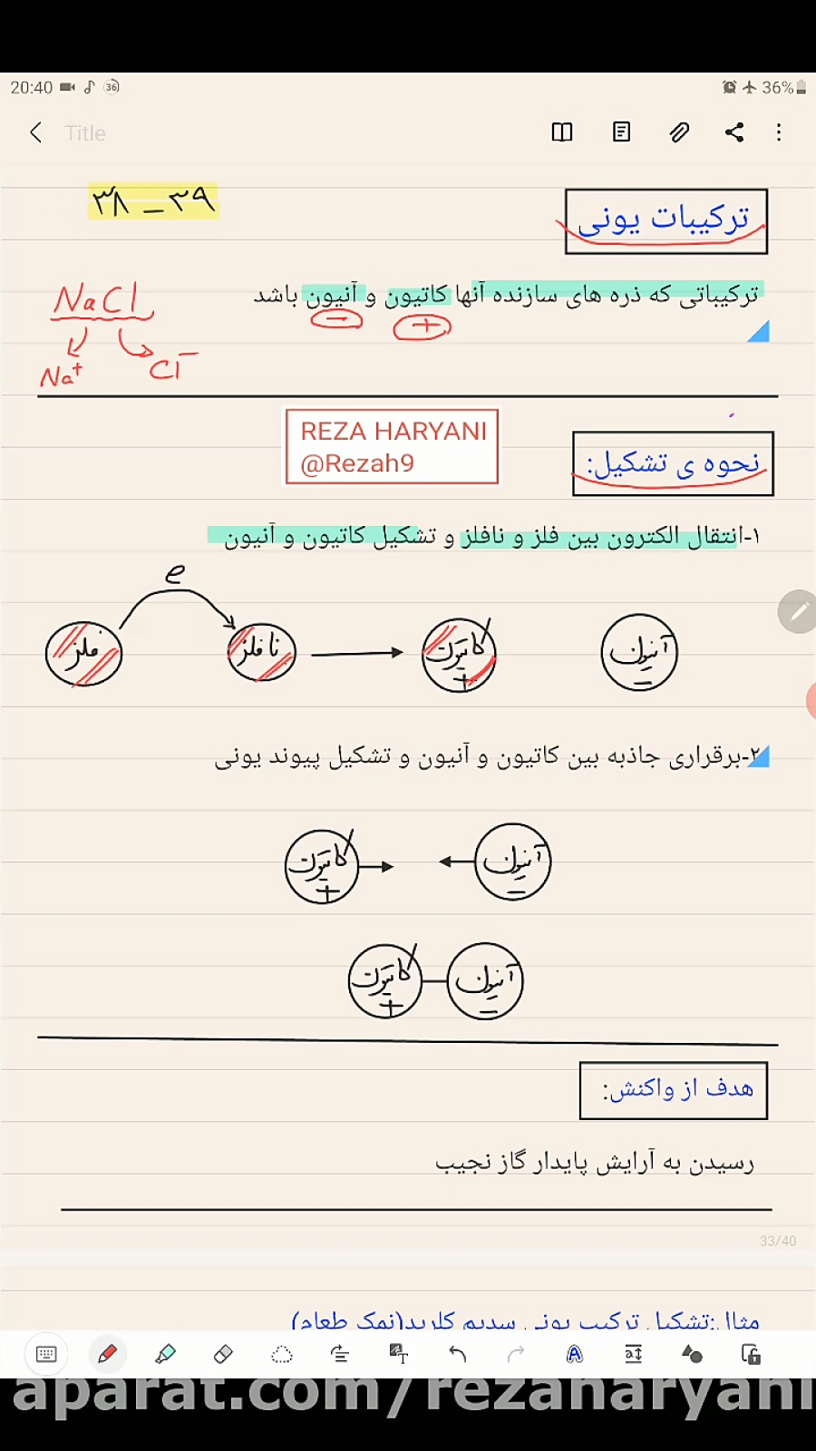 تدریس شیمی دهم صفحات ۳۸ تا ۳۹ طرز تشکیل ترکیب یونی،فرمول نویسی،نامگذاری
