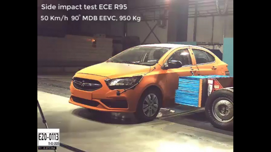 تست تصادف سایپا شاهین از کنار / موفقیت در دریافت تأییدیه ECE R95 اروپا