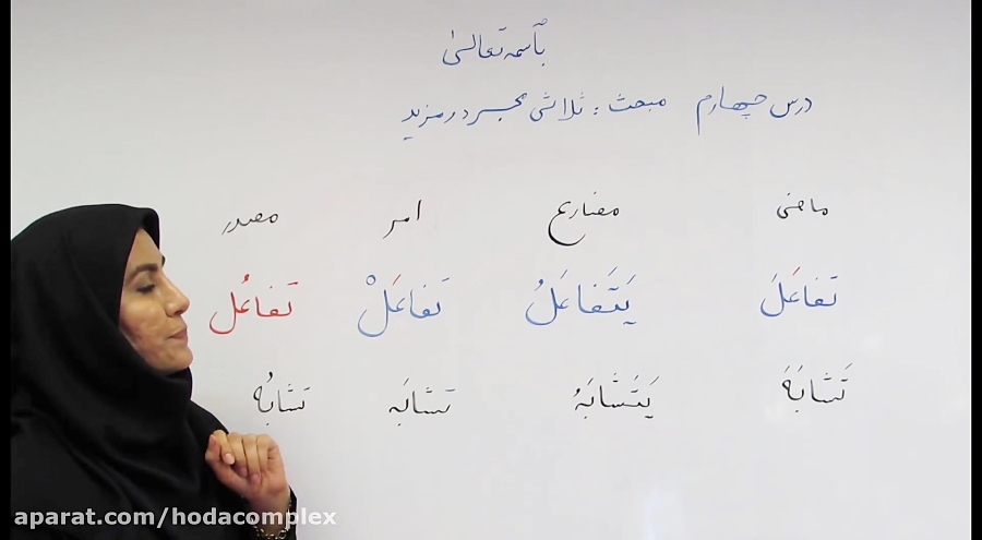 عربی دهم ثلاثی مجرد و مزید باب مفاعله وتفاعل خانم کردلو مجتمع آموزشی هدی