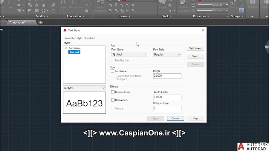 05 text styles Autodesk AutoCAD 2020
