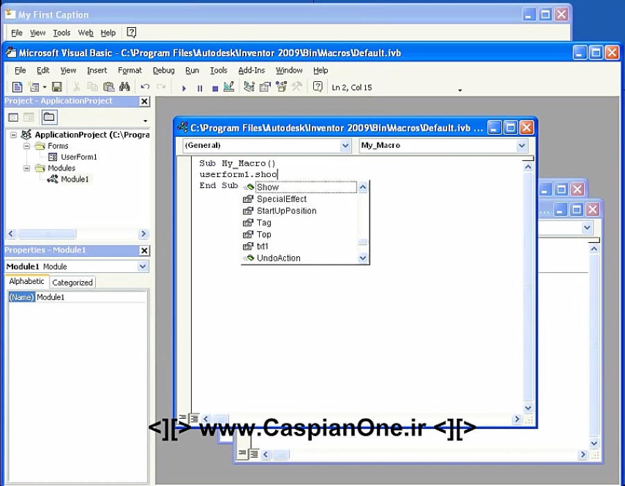 Autodesk Inventor Tutorial 2011 - 235 First Macro