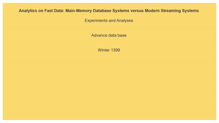 Main-Memory Database Systems versus Modern Streaming Systems
