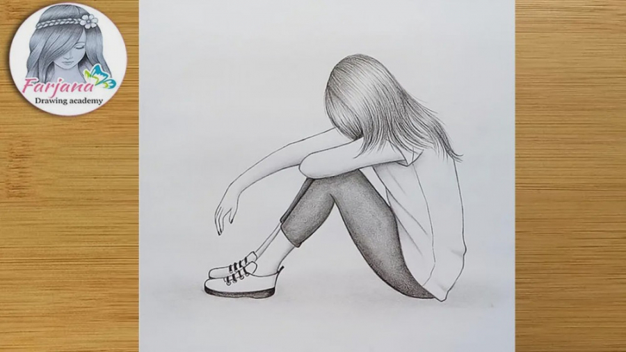 نحوه ترسیم یک دختر غمگین آموزش نقاشی برای مبتدیان
