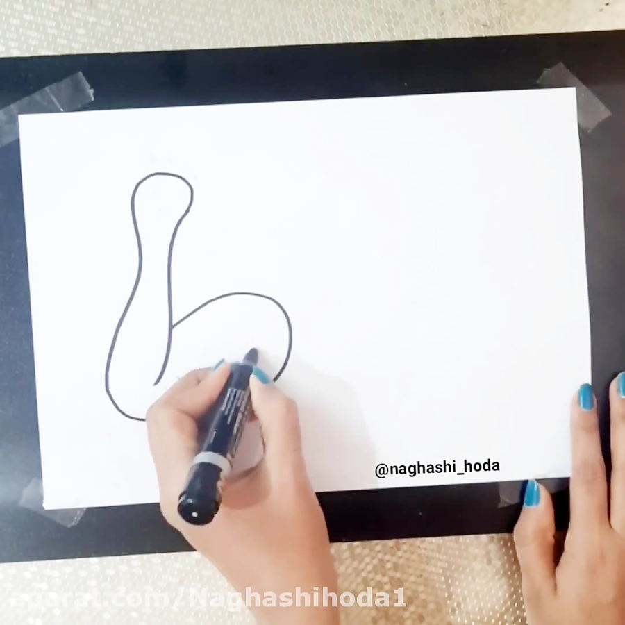 آموزش نقاشی طاووس با حرف ط