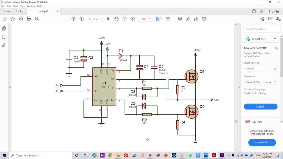 ir2113 mosfet driver (درایور ماسفت با ای سی ir2113)