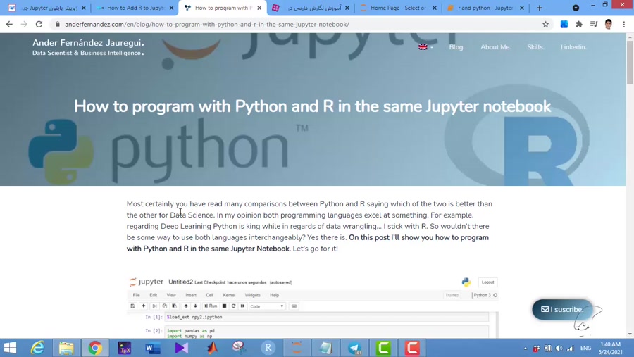 کدهای R و python در یک نوت بوک (بسته Rpy2)