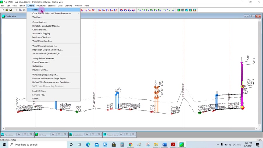 آموزش نرم افزار PLS-CADD