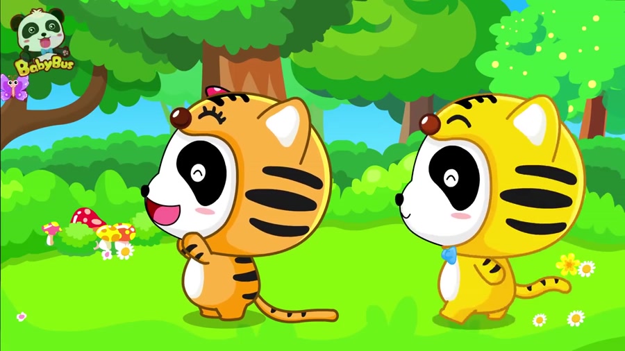 Two Tigers Song Chinese Kids Nursery Rhyme -Baby Panda- BabyBus