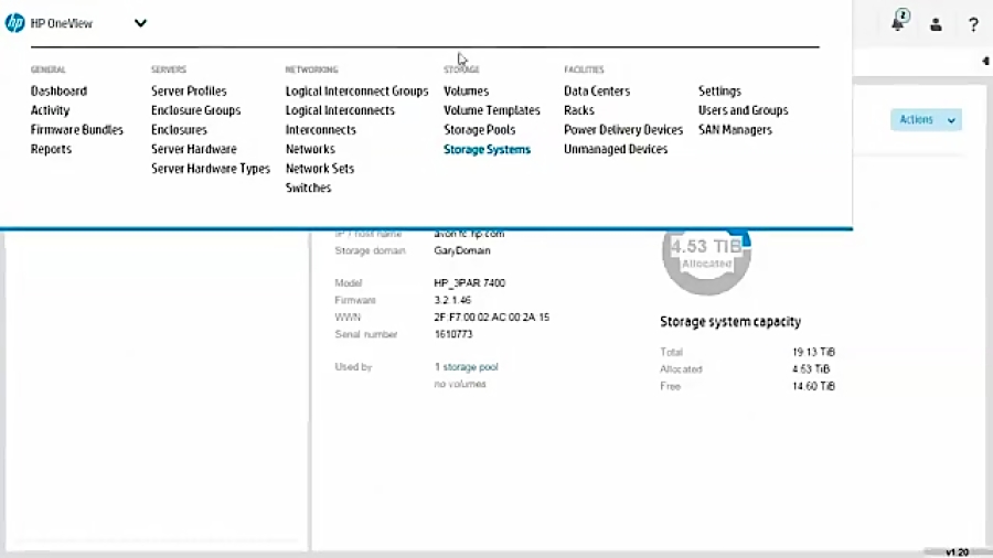 HP OneView 1.20 demo