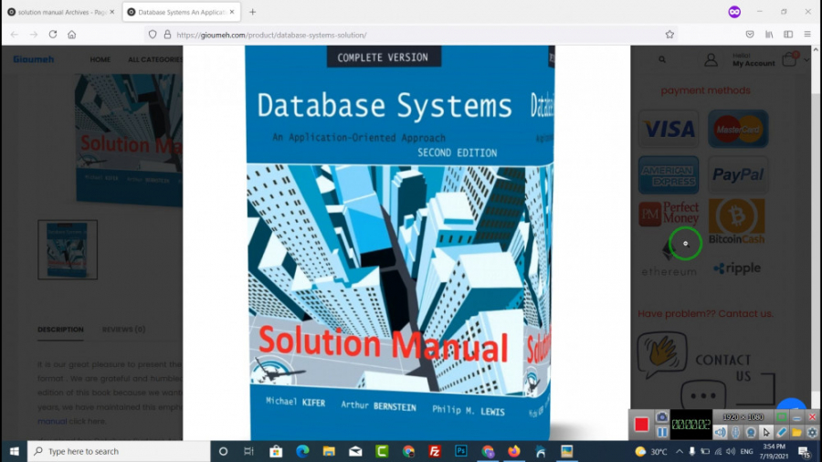 Solution Manual Database Systems An Application Oriented Approach Michel Kifer