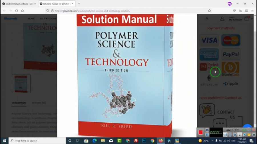 Solution Manual of Polymer Science and Technology 3rd edition by Joel R ...