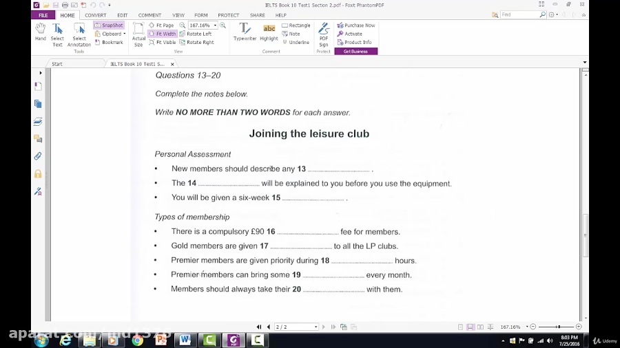13. IELTS Listening Section 2 Example 2a
