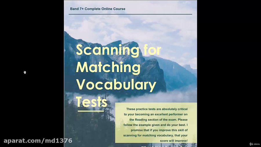 3. Test 1 Scanning for Matching Vocabulary Language (Academic)