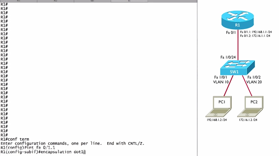 212.Configuring a Router-on-a-Stick