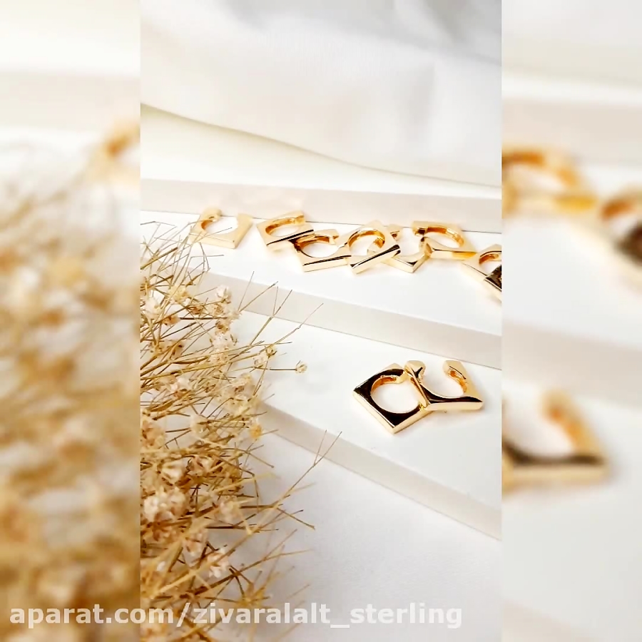 ایر کاف مربعی استیل مشابه طلا روکش آلیاژ شده آب طلا کد5885