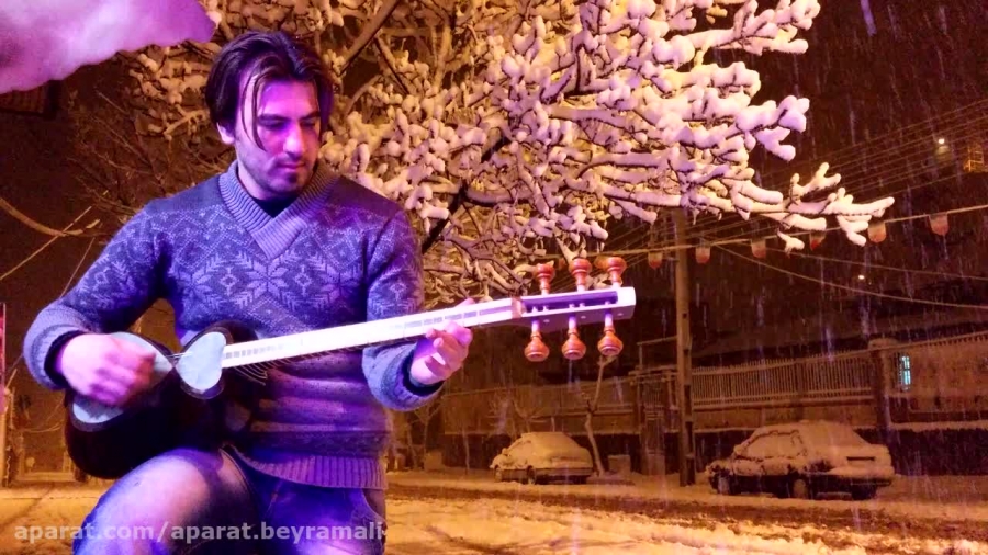 تار نوازی گوش نواز در هوای برفی (از دست ندهید...)