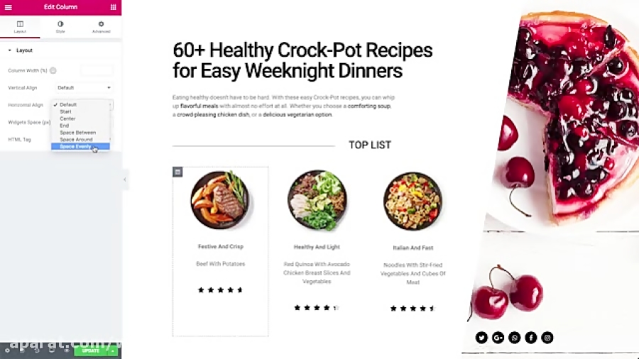 How to Use Column Alignment in Elementor
