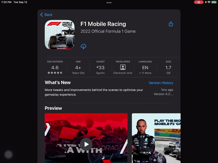 F1 mobile racing