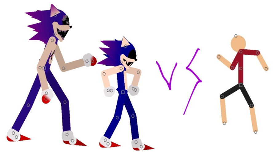 sonic.exe vs stick man part2