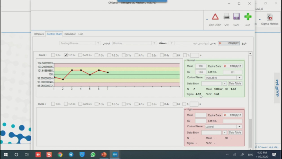 OPSPecs Chart در نرم افزار تریتا