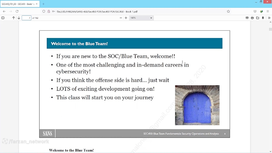 دوره سنز تیم آبی امنیت SANS SEC 450 Blue Team