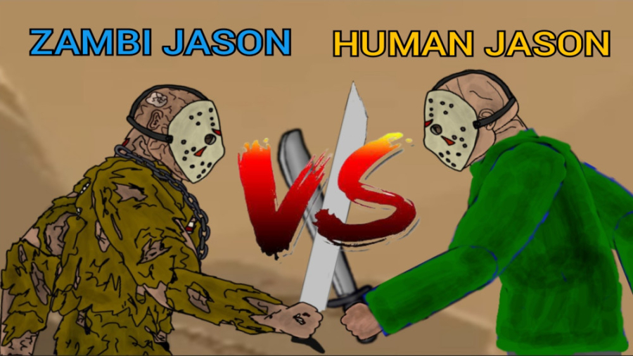 HUMAN JASON VS ZAMBI JASON/drawing cartoons 2