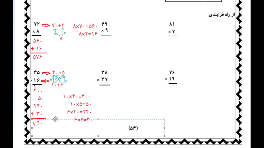 آموزش ضرب فرآیندی یا گسترده نویسی