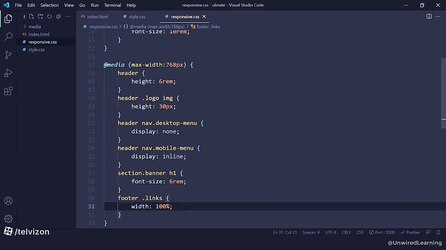 ساخت وب سایت واکنش گرا با HTML5 ،CSS3 ،Bootstrap و SASS | قسمت 69 از 134