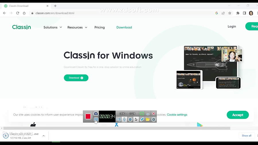 Downloading and sign up on classin