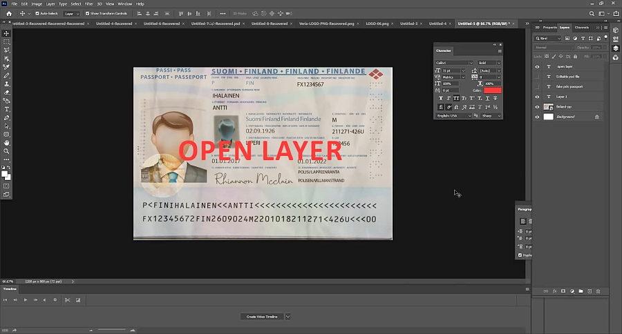 download fake passport template