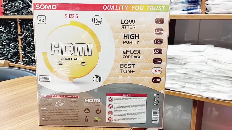 کابل HDMI به طول ۱۵ متر سومو SOMO مدل SH2215