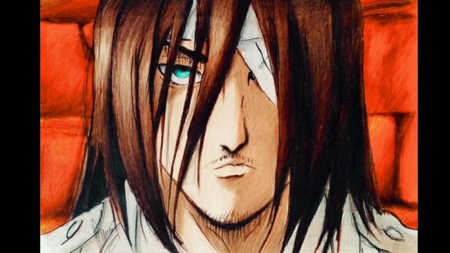 نقاشی ارن یگر از انیمه حمله به تایتان نبرد با تایتان ها اتک ان تایتان