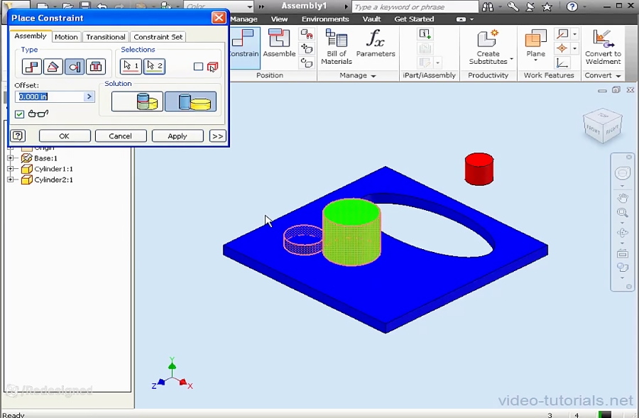 AutoDesk INVENTOR Assembly 04 Constraints II_HD