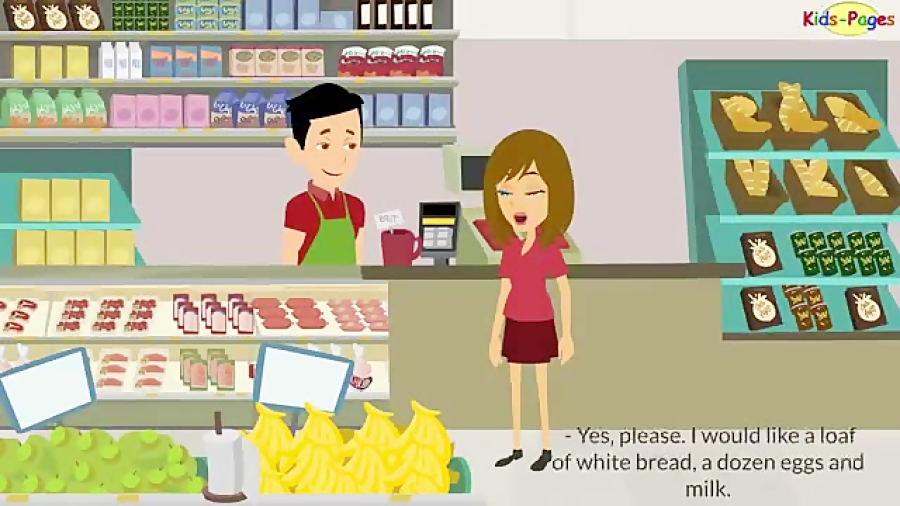 Shopping-At the grocery store-English conversation