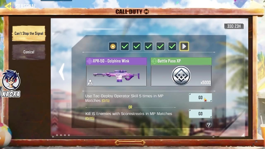 Use Tac-Deploy Operator SKill 5 times in MP Matches