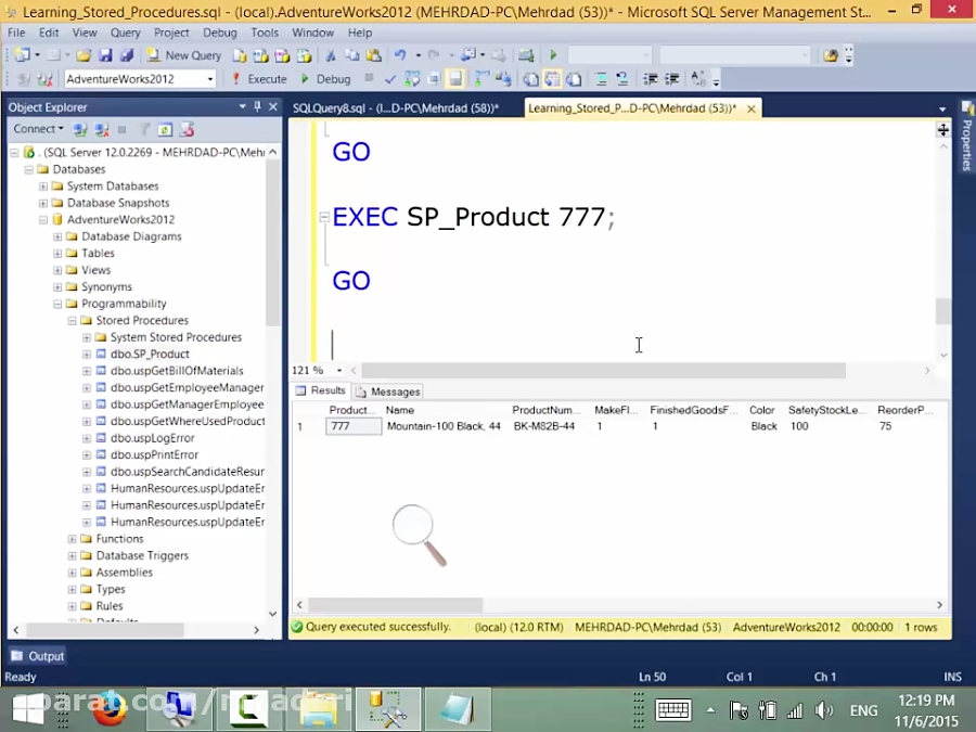 قسمت دوم از جلسه دوازدهم دوره SQL Server 2014