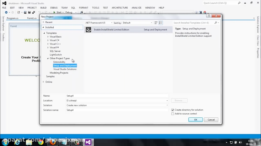 How to create Setup exe file in Visual Studio 2012