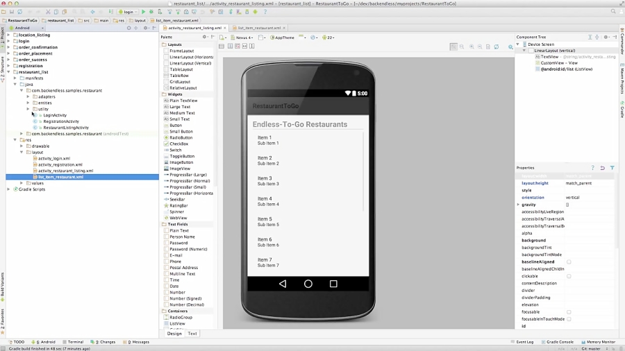 Backendless Sample App for Android - Loading Data from the Backend