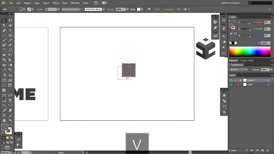 Create a 3D Cube logo with the 3D extrude tool - Illustrator